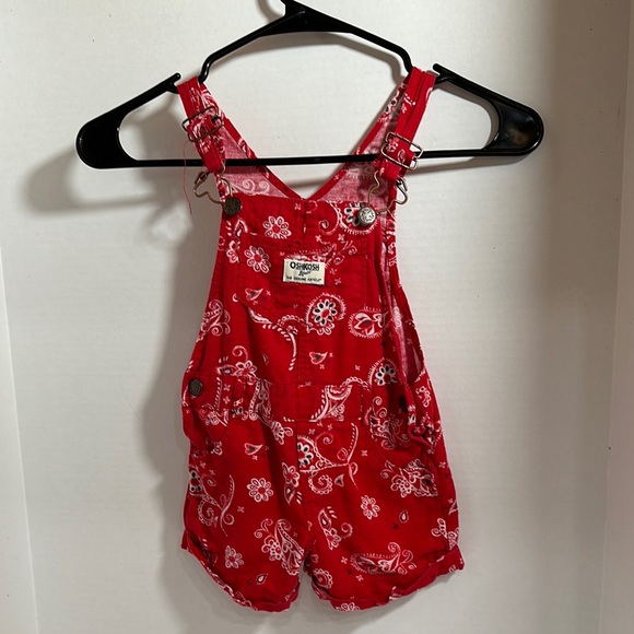 OshKosh B'gosh | Bottoms | Osh Kosh Red Bandana Linen Blend Overall ...